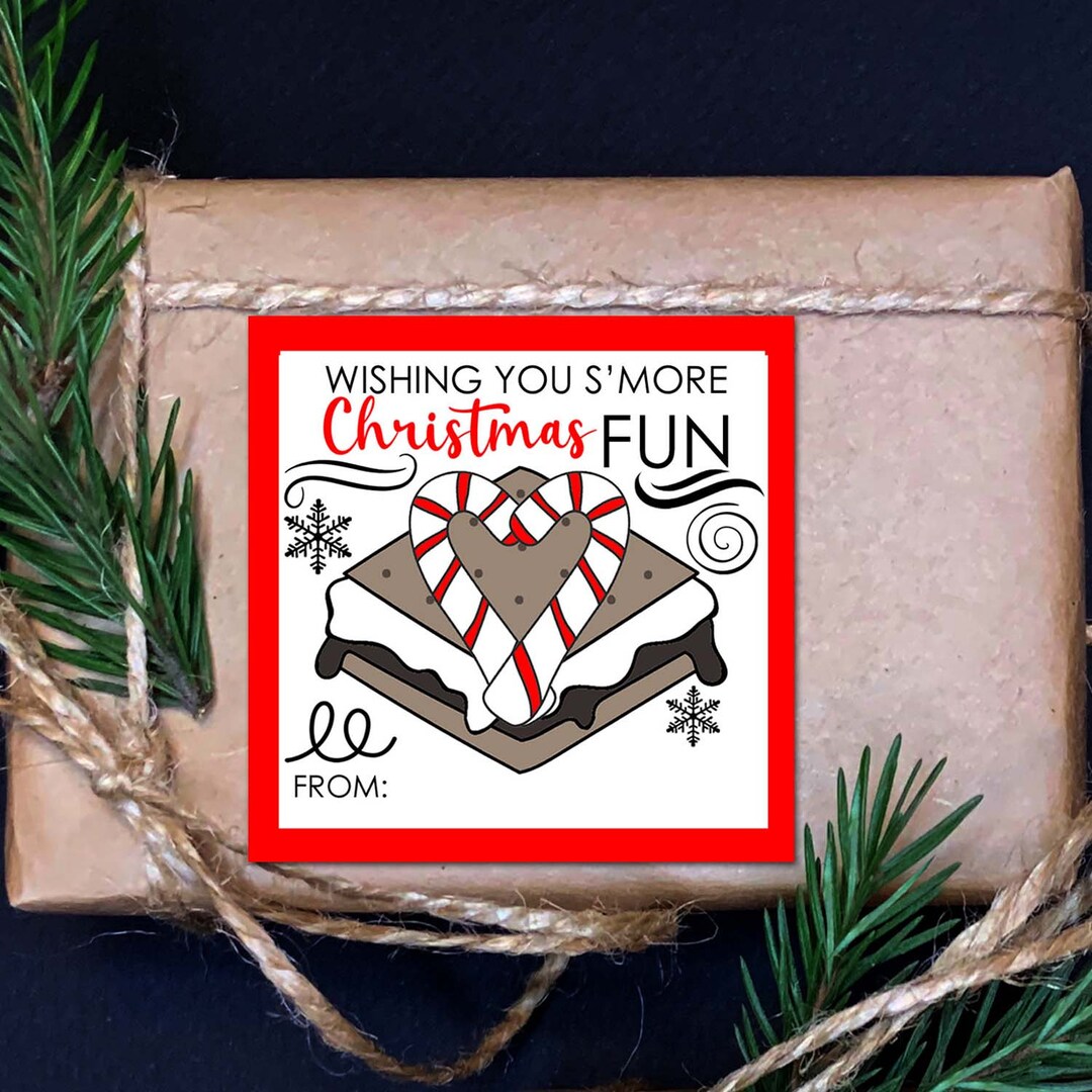 Smore Christmas Printable Gift Tag, S'mores Kit Tag, Sweet Treat ...