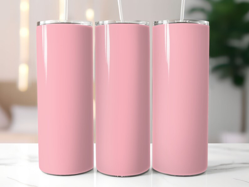 Light Pink Skinny Tumbler Wrap, Solid Pink Tumbler Wrap Png, 20 Ounce ...