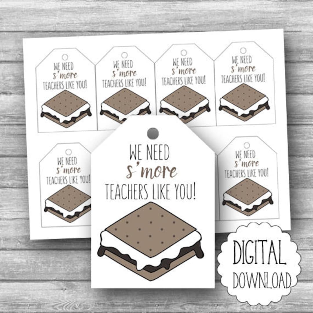 Teacher Gift Tag Printable S'more Teachers Like You - Etsy