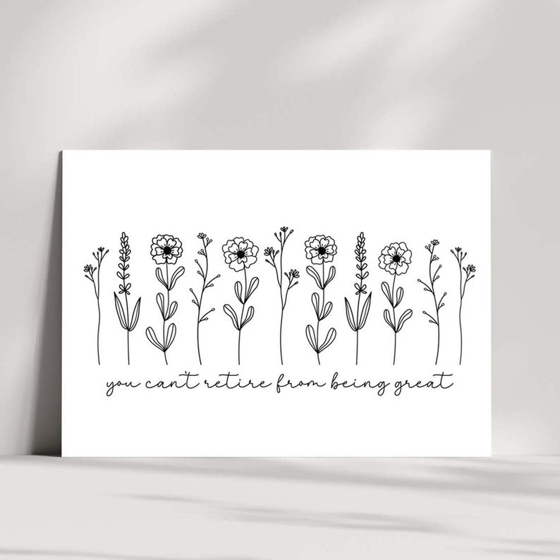 Floral Retirement Card Printable, Last Minute Gift (PDF) - Etsy