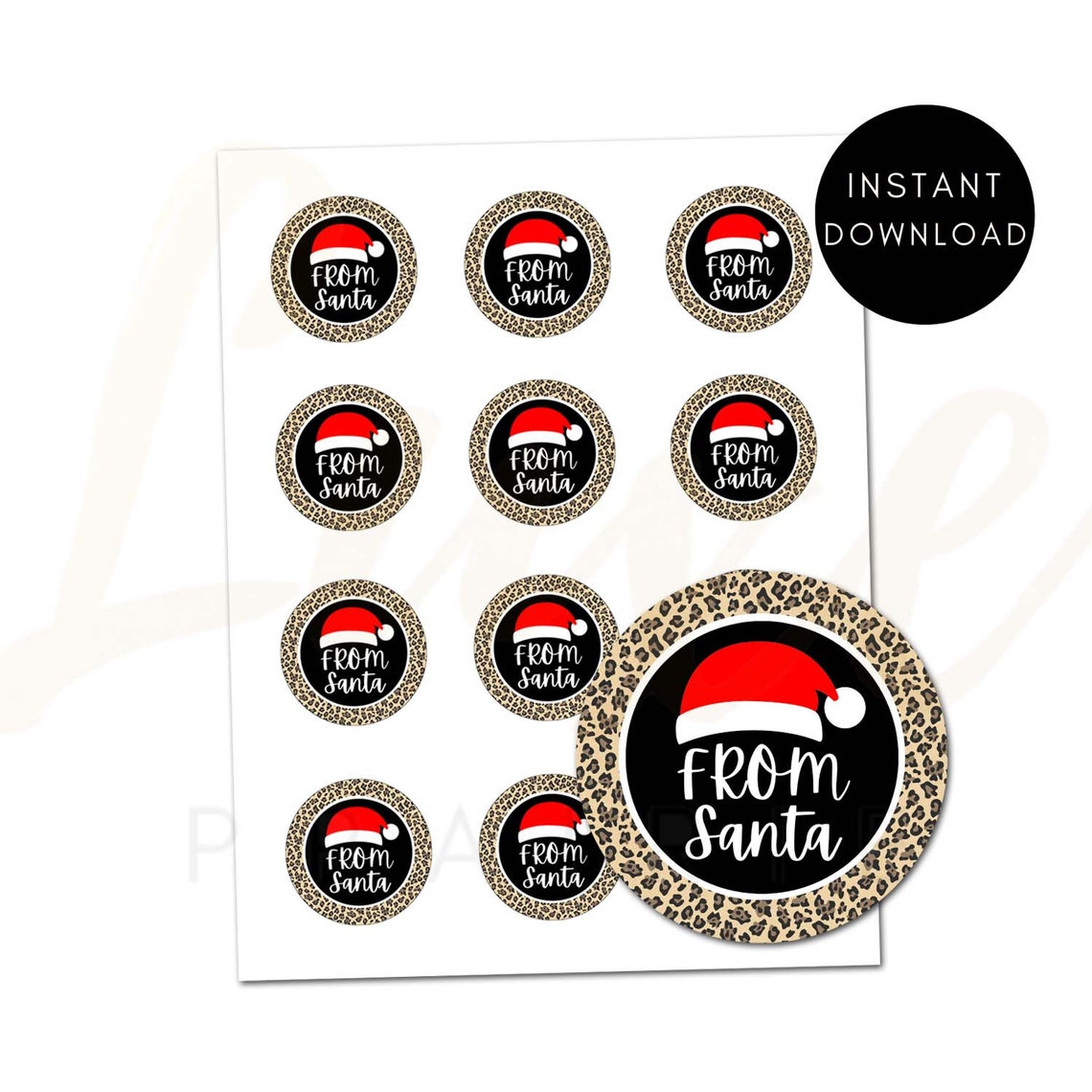 Printable From Santa Labels Round From Santa Stickers from - Etsy