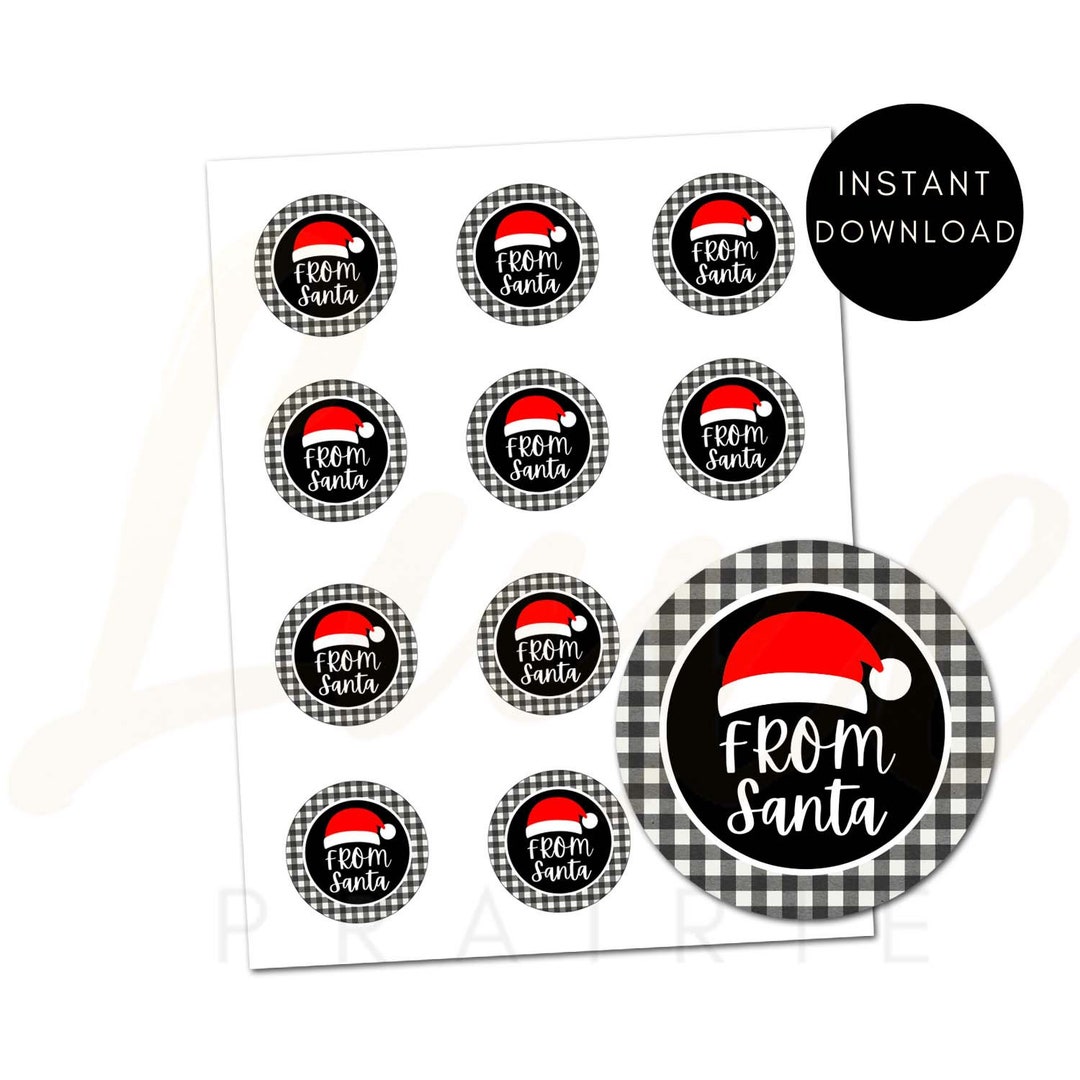 From Santa Cookie Tags Printable Santa Round Gift Tags From - Etsy