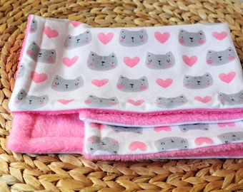 Pink cat blanket | Etsy
