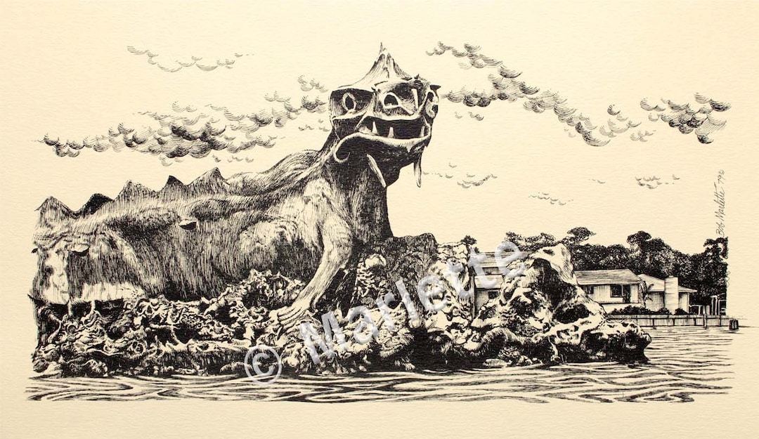 Dragon Point #2 Closeup on Merritt Island, Florida, Pen and Ink Print ...