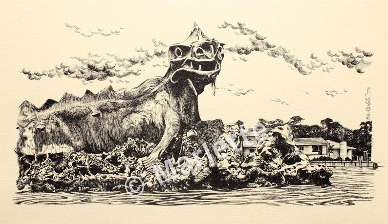 Dragon Point #2 Closeup on Merritt Island, Florida, Pen and Ink Print ...