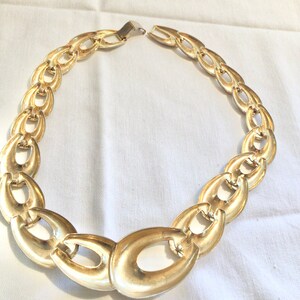 Vintage 1980s Chunky Gold Statement Necklace Geometric Chunky Gold Tone ...