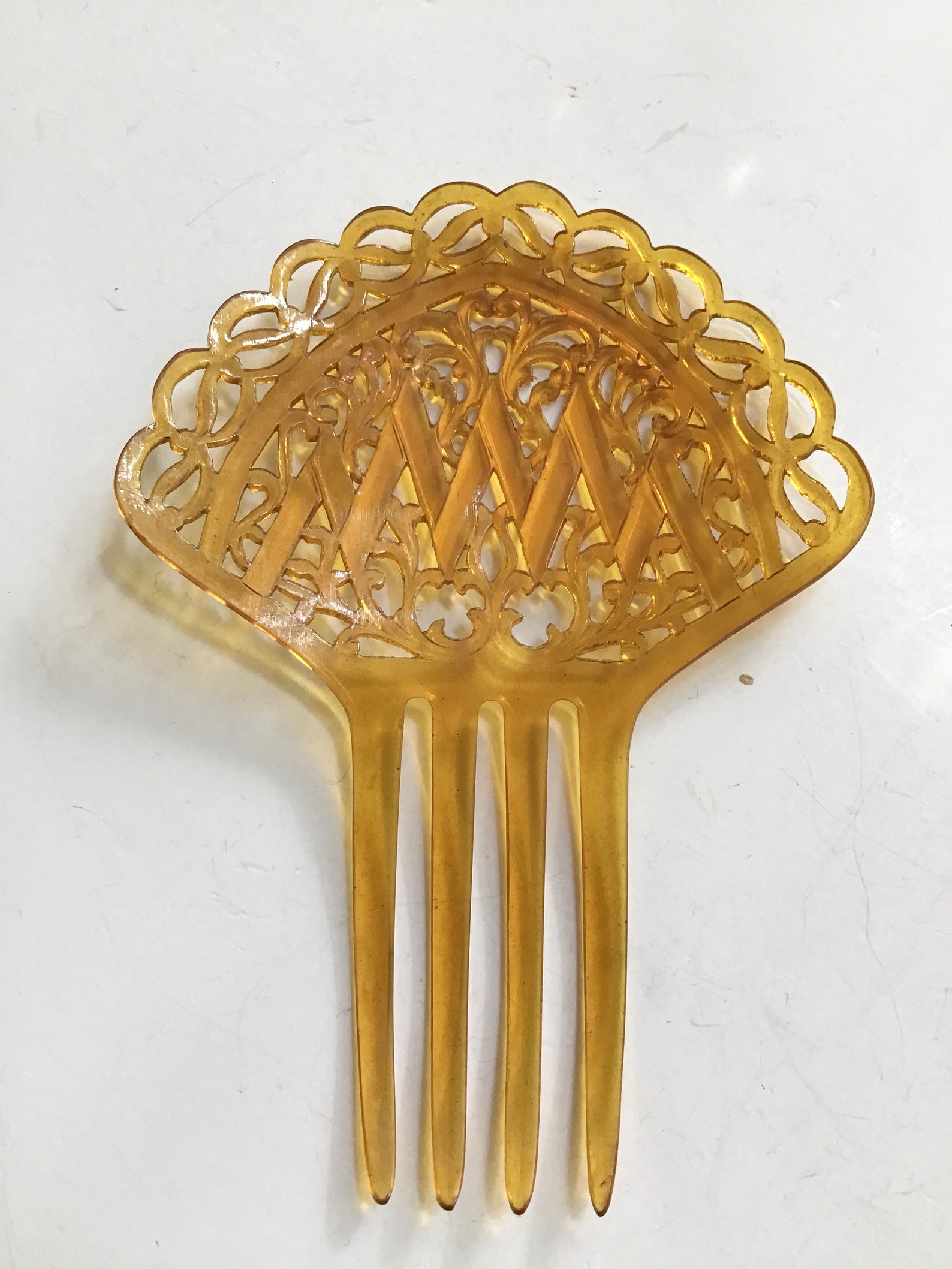 Antique Victorian Fancy Hair Comb Pierced Celluloid Back Comb - Etsy