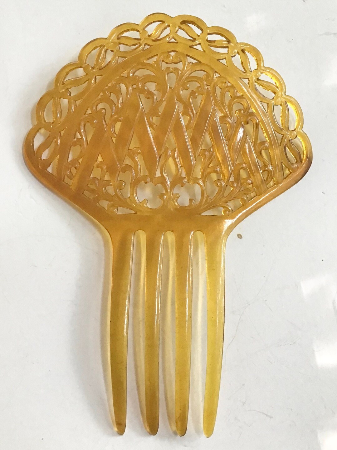 Antique Victorian Fancy Hair Comb Pierced Celluloid Back Comb - Etsy