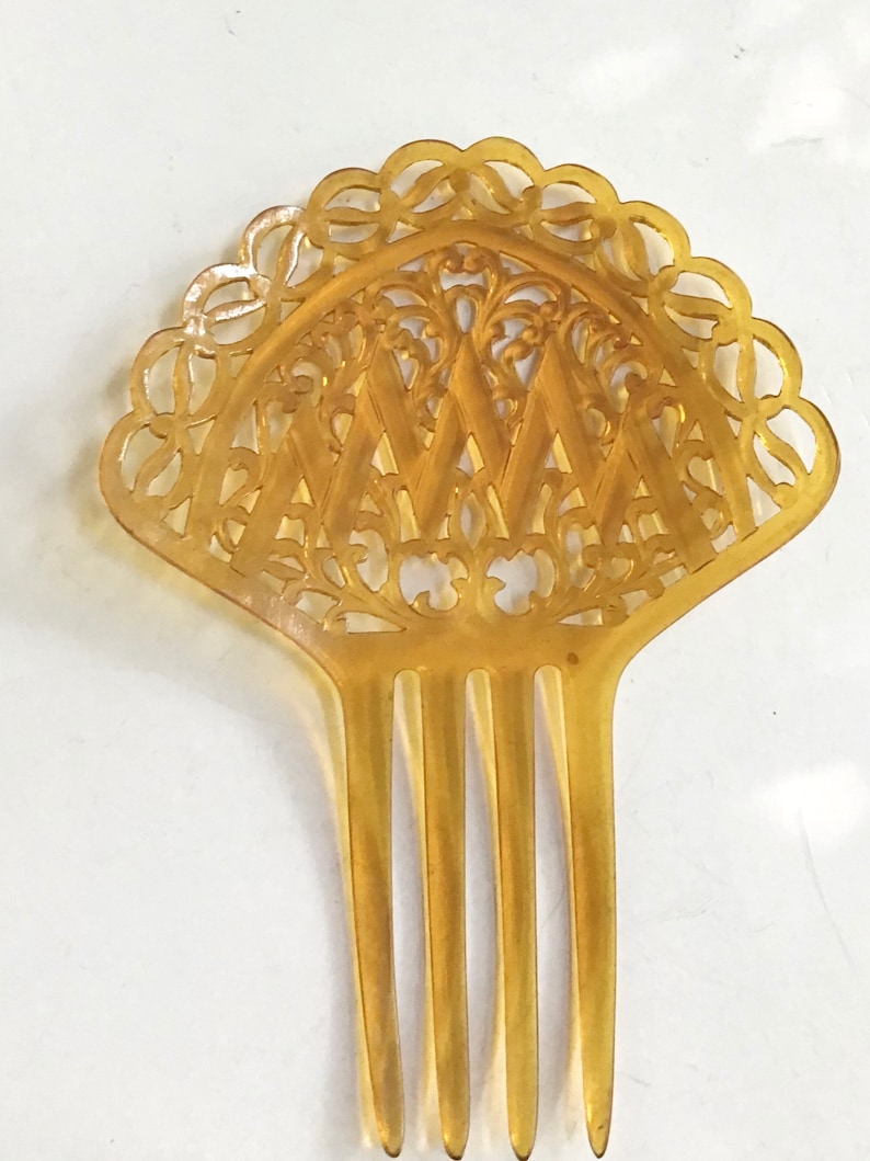 Antique Victorian Fancy Hair Comb Pierced Celluloid Back Comb - Etsy