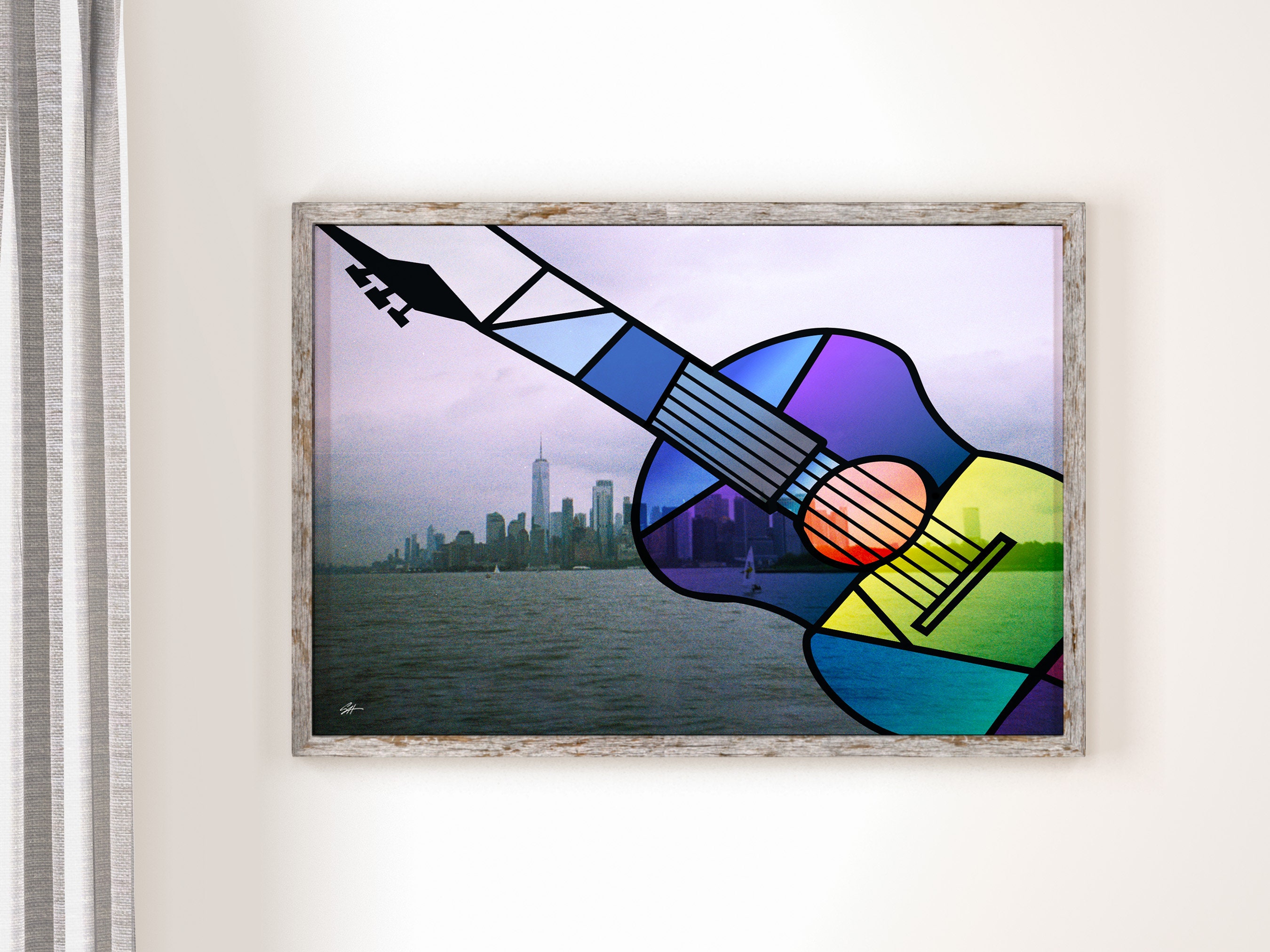 Illustrated Geometric Guitar - Digital Download | Features Original ...
