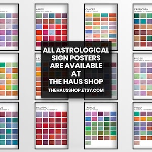 Aquarius Pantone Colors Birthday Chart | DIGITAL DOWNLOAD Wall Art ...
