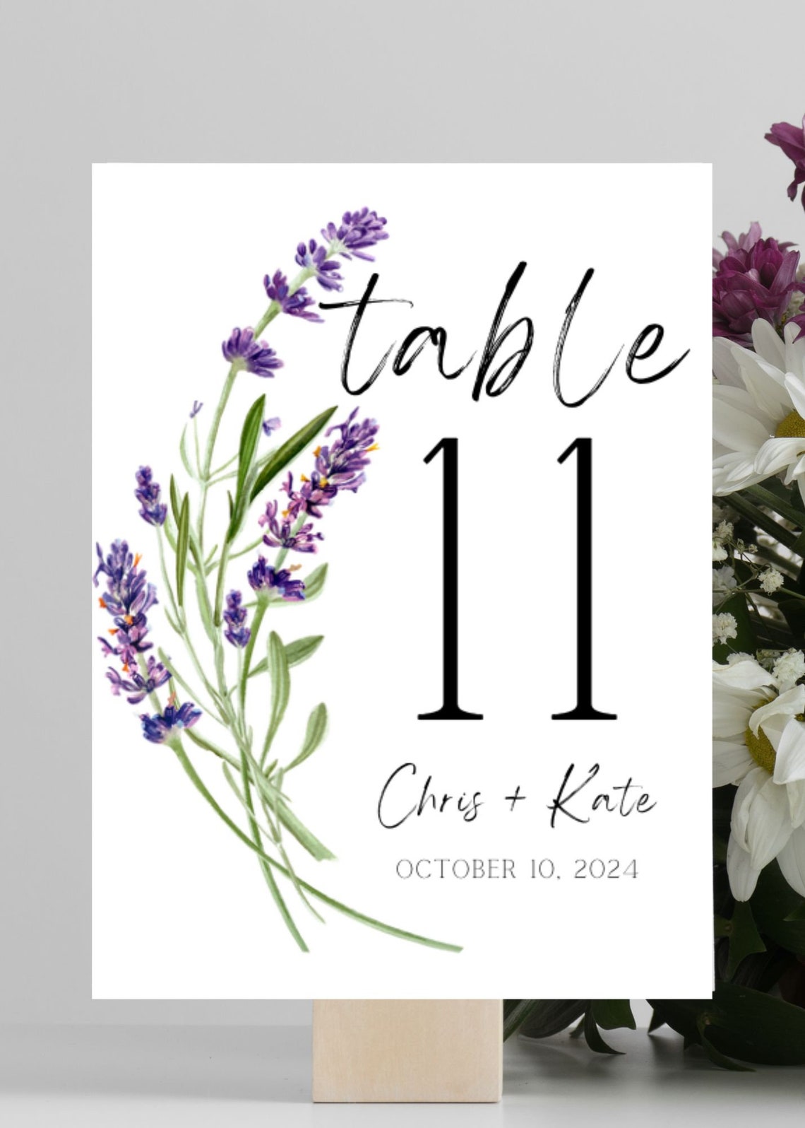 Lavender Wedding Table Numbers, Printable Table Numbers, Editable Table ...