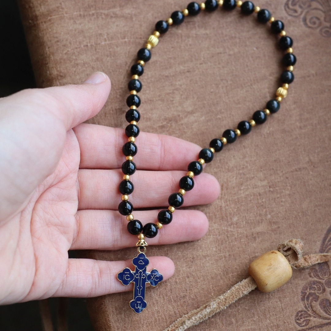 Byzantine Inspired Howlite Chotki Prayer Beads With Silver Orthodox ...