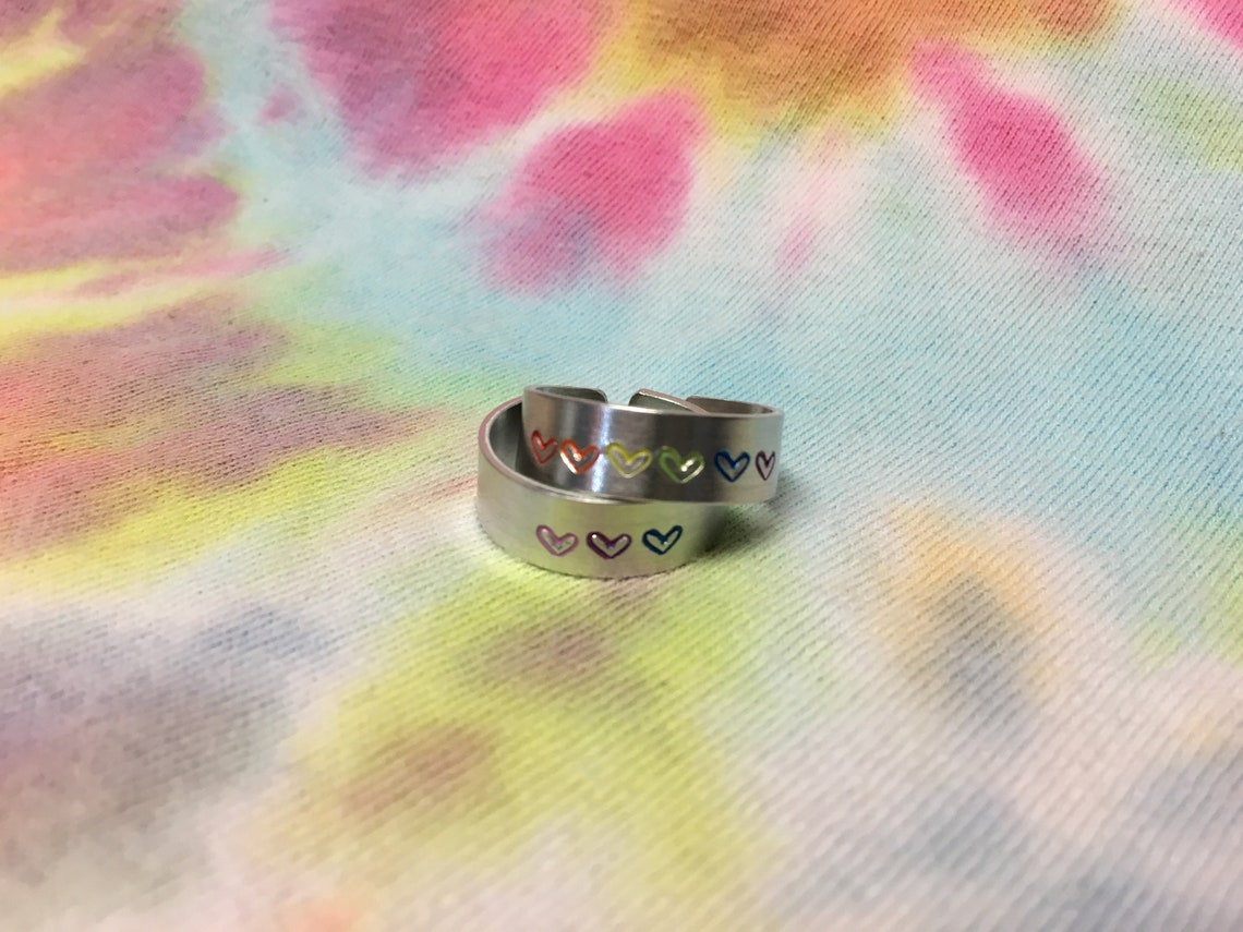 Custom Pride Flag Ring Bisexual Pansexual Asexual Trans | Etsy