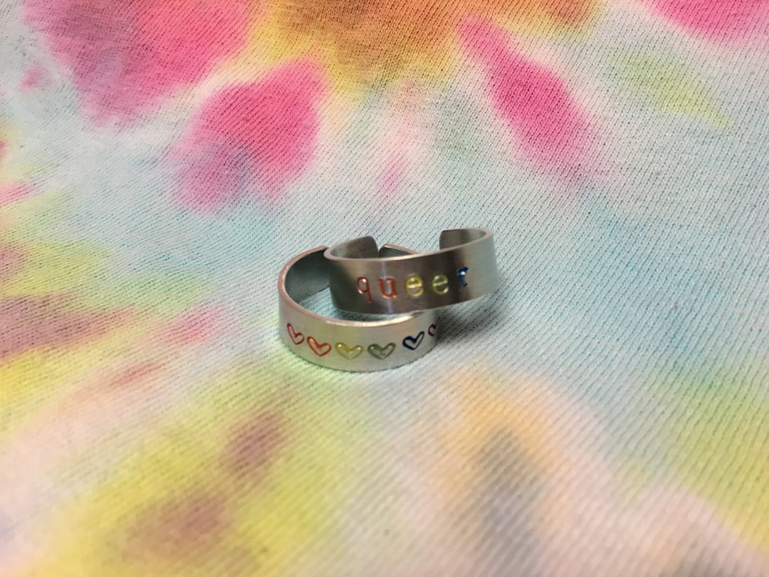Queer Pride Ring Set, LGBT Gift Set, Gay Pride Gift Set, Queer ...