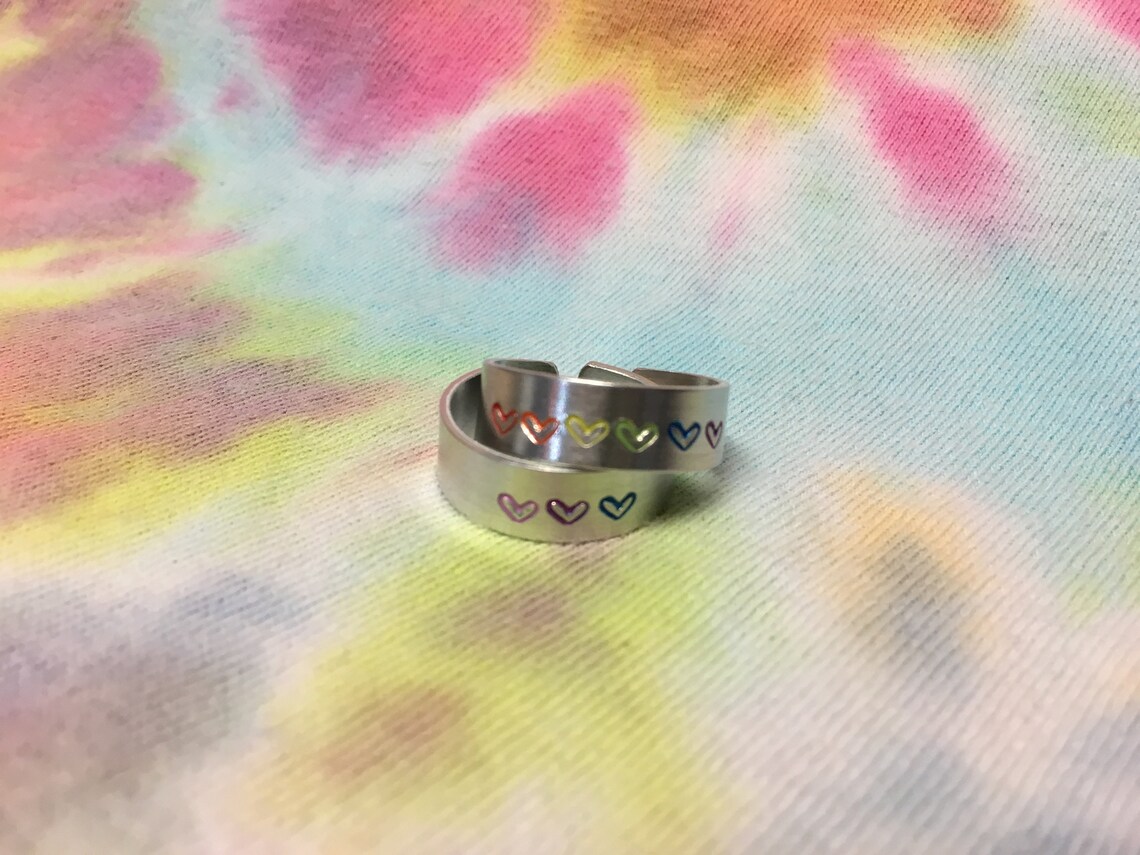 Custom Pride Flag Ring Bisexual Pansexual Asexual Trans | Etsy