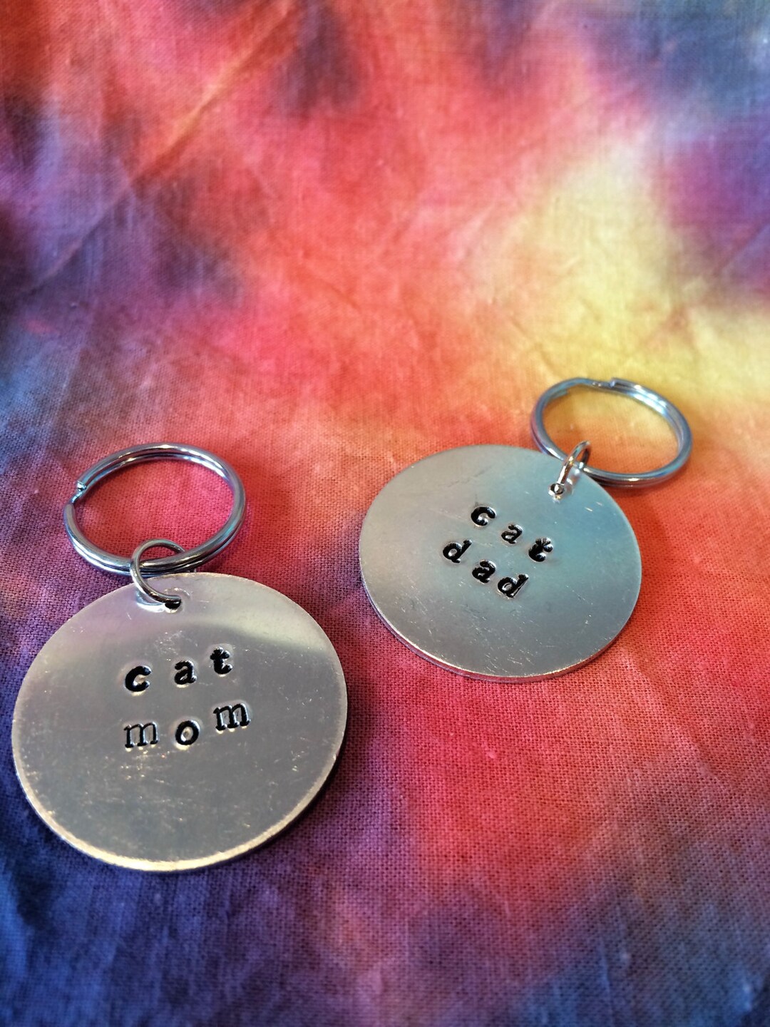 Cat Parent Keychain Set Cat Moms Cat Dads Fur Mama Cat Dad Couple's ...