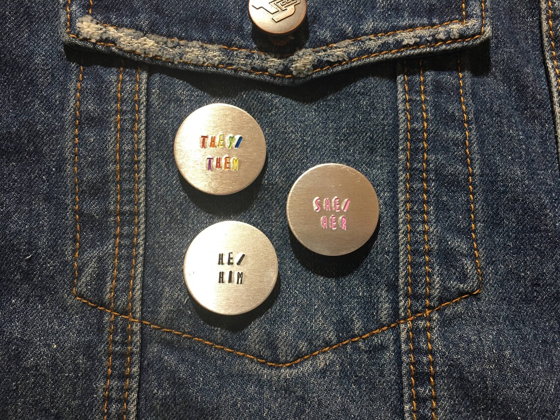 Pronoun Pin Trans Pronoun Enamel Pin They Them Pin Trans | Etsy