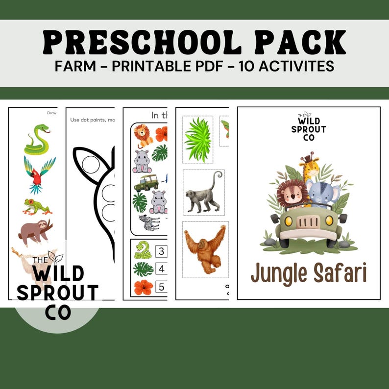 Jungle Safari Preschool Pack - Etsy