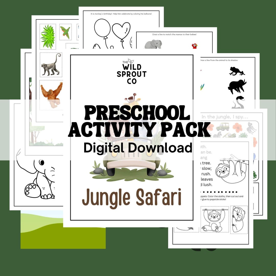 Jungle Safari Preschool Pack - Etsy