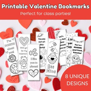 PRINTABLE Valentine Bookmarks - Valentine's Day Party - Class Party ...