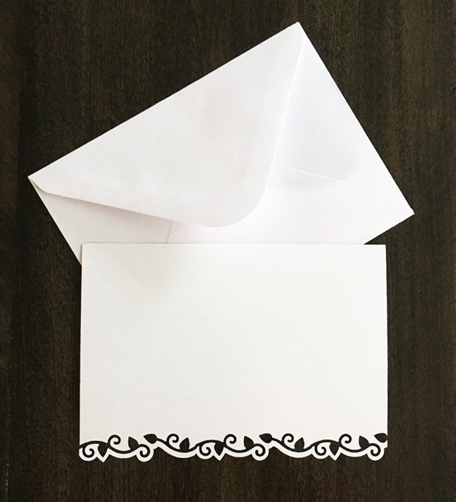 Blank Note Card. Handmade Thank You Card. Ivy Die Cut Notecards. White ...