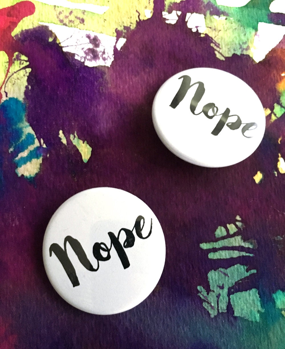 Nope Pinback Button 1.25 Inch Round 31.75 Mm. Sarcastic Humor Pin ...