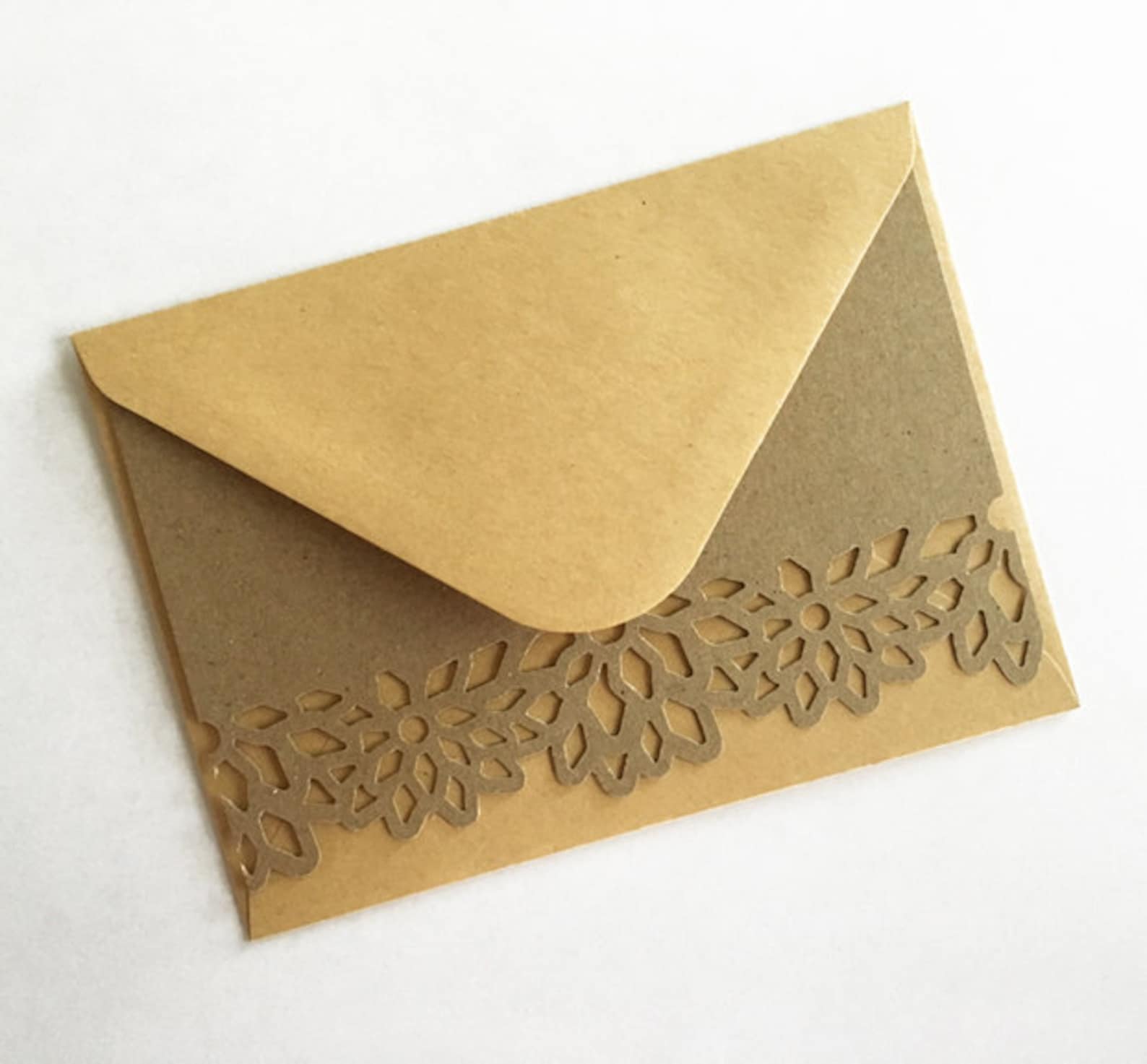 Blank Note Card. Handmade Thank You Card. Flower Die Cut Notecards ...