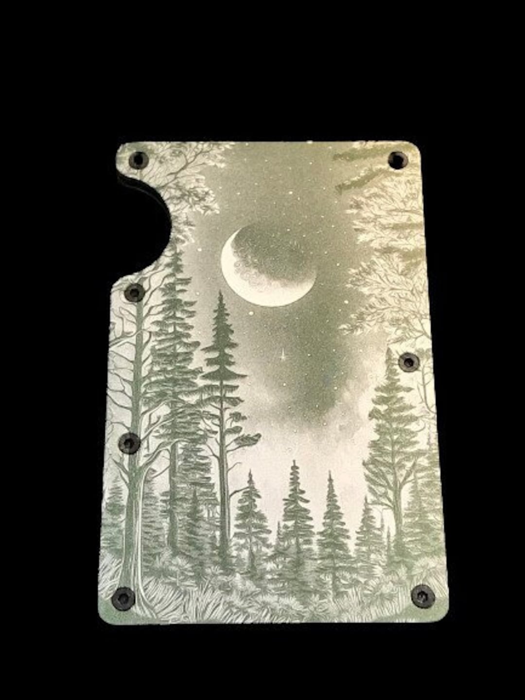 Forest in Moonlight RFID Wallet Laser Engraved Metal Wallet - Etsy