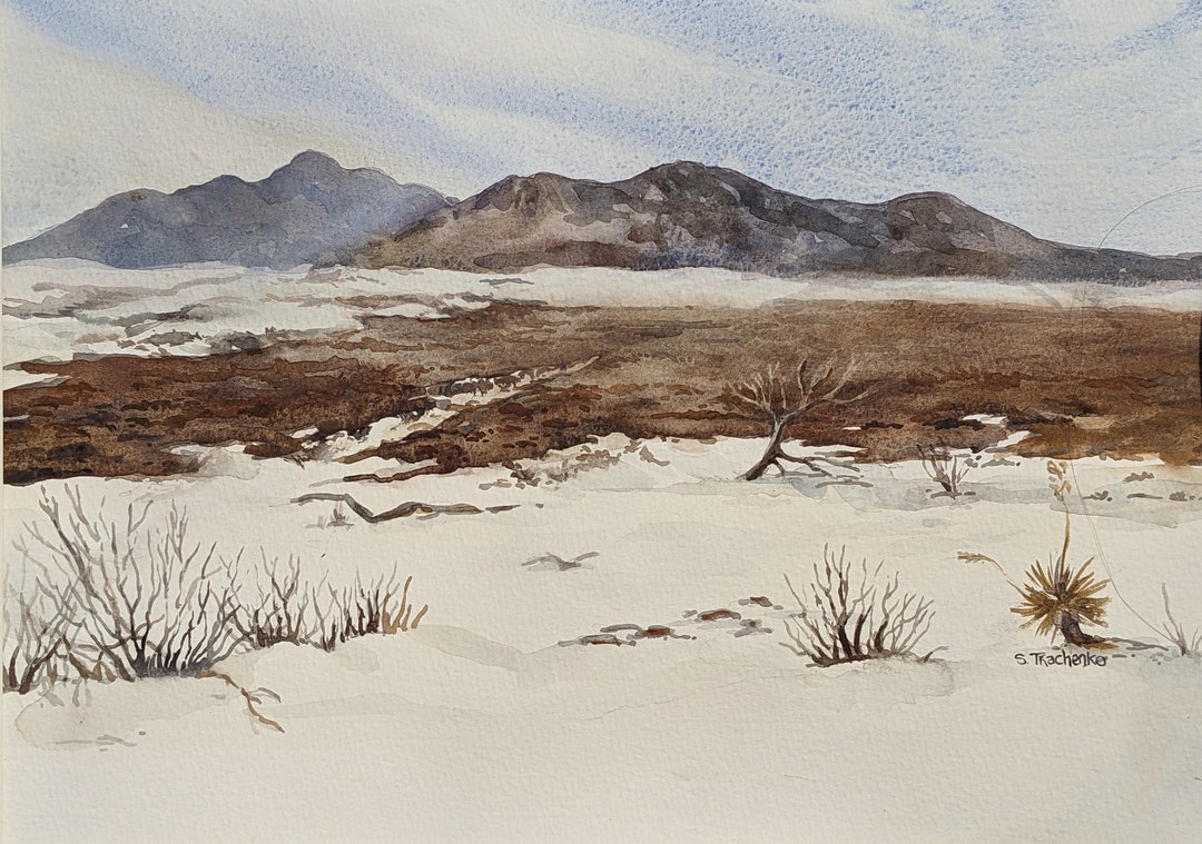 White Sands National Park - New Mexico - Original Watercolor Painting ...