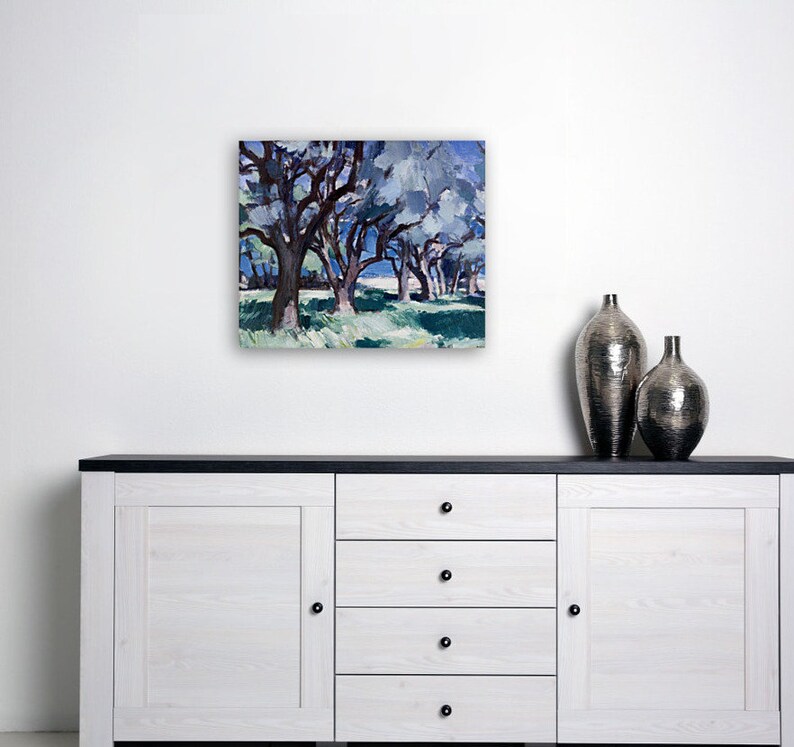 Blue Trees Antibes Canvas Print – Bold Color Wall Art for Modern Home ...