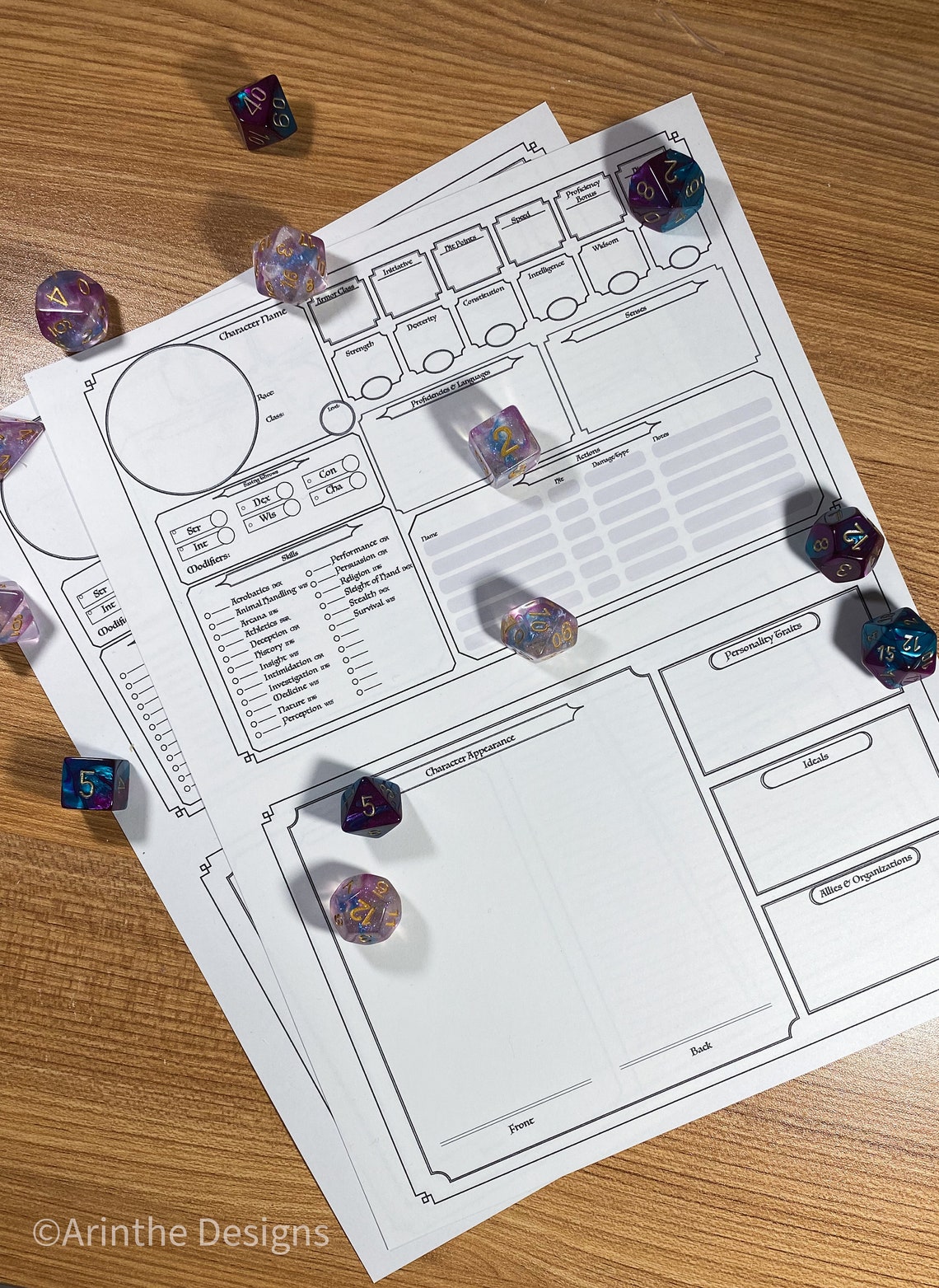 D&D 5E Character Sheet - Digital Download - Etsy