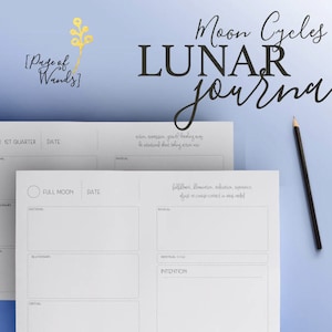 Lunar Journal Health and Wellness Moon Cycle Tracker Diary Intention ...