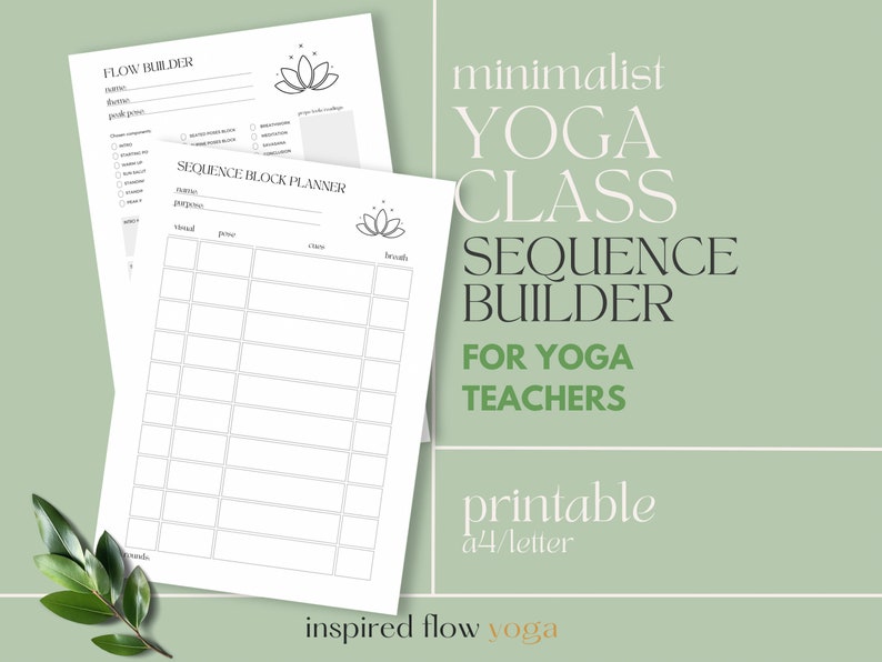 Yoga Sequence Builder Minimalist Design Yoga Class Builder for Yoga ...