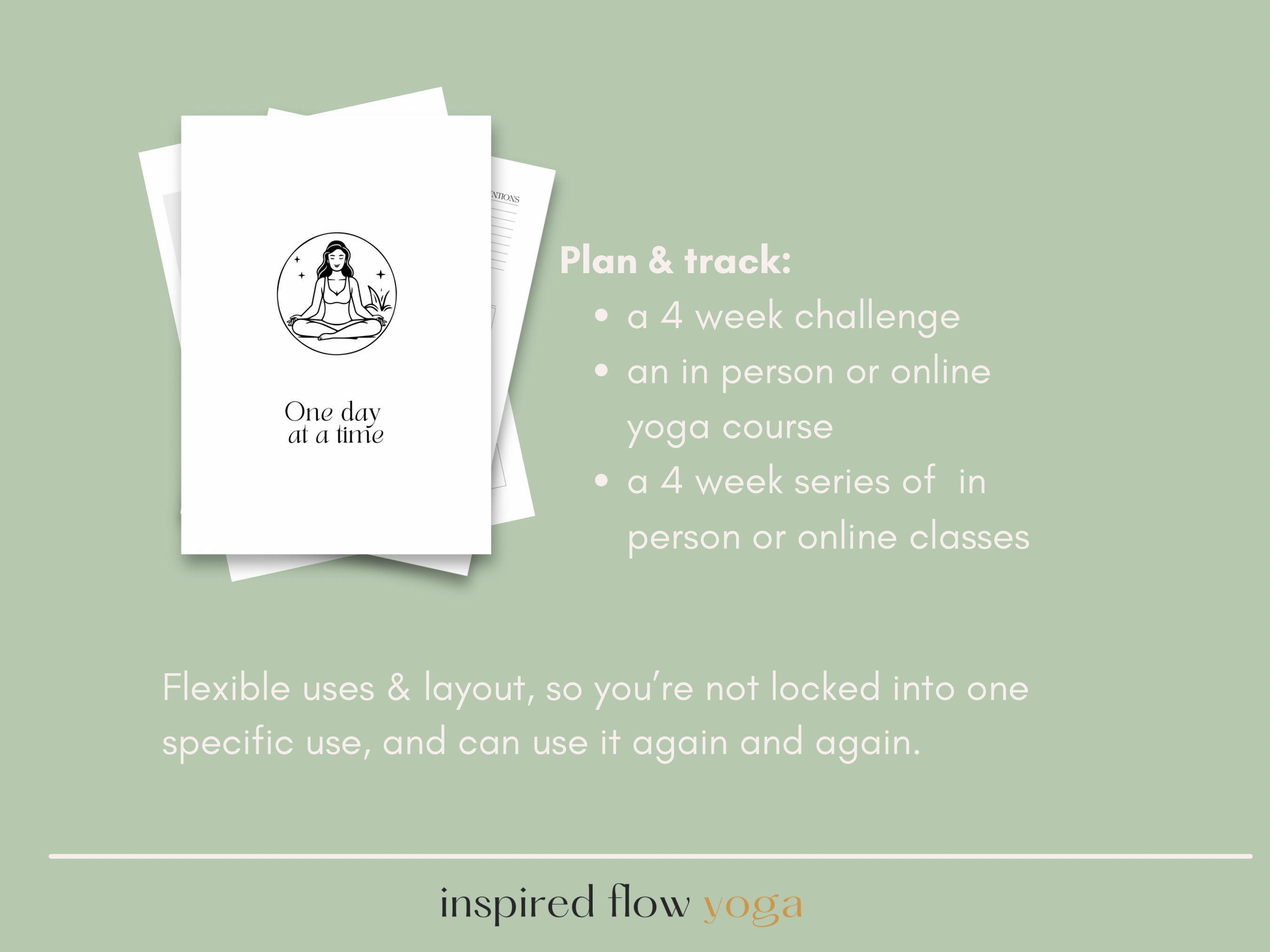 4 Week Yoga Class Planner Bundle for Yoga Teachers B&W Minimalist ...