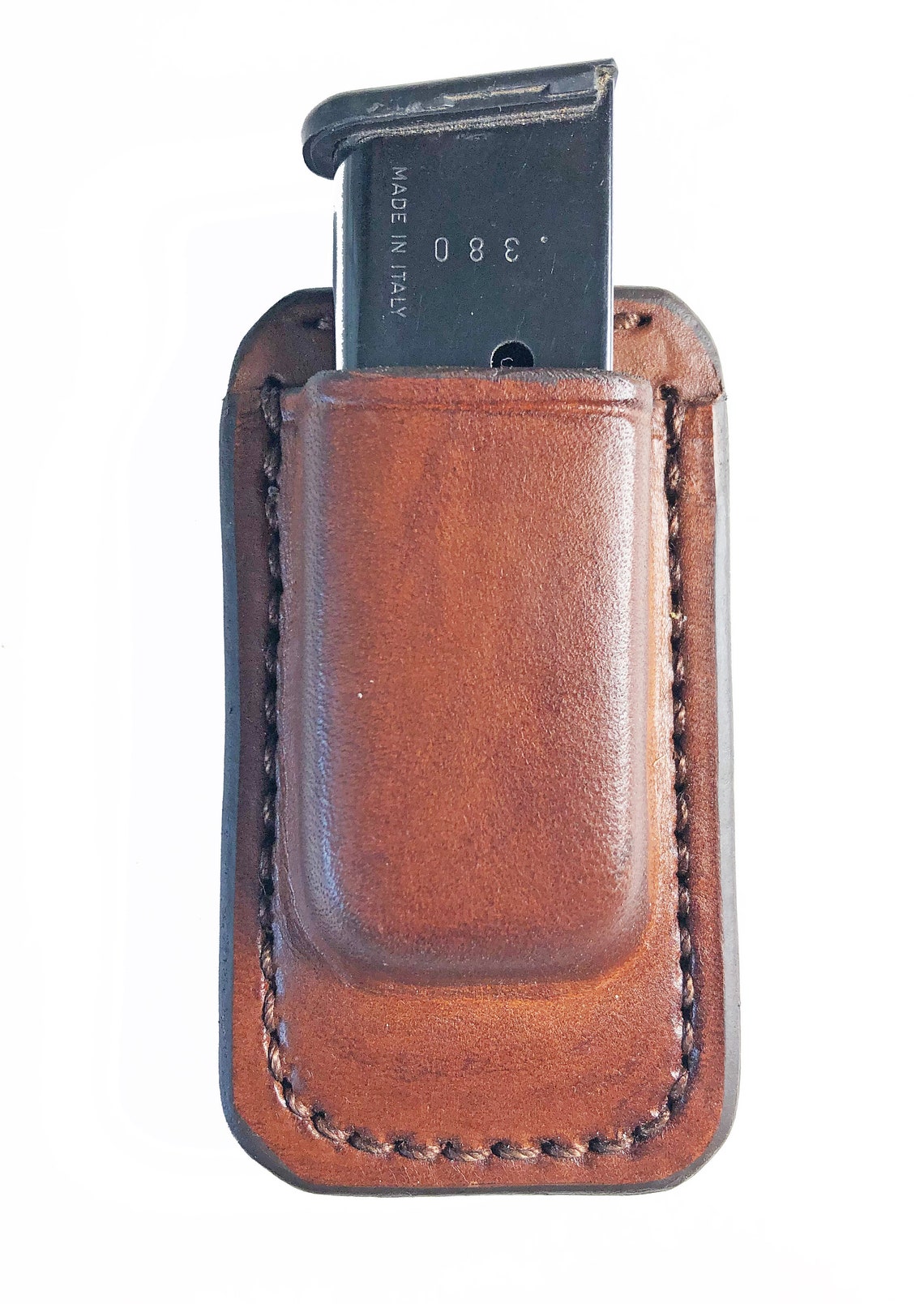 380 Single Stack Leather Magazine Pouch With Spring Steel Clip - Etsy