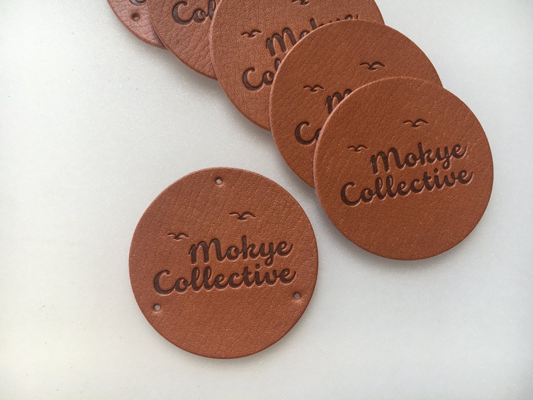 300 Custom Leather Hat Patches, Faux Leather Tags for Handmade Items ...