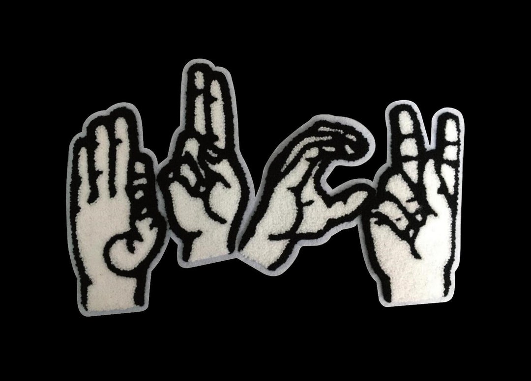 50 Custom Sign Language Chenille Patches, Custom Patches, Garment ...