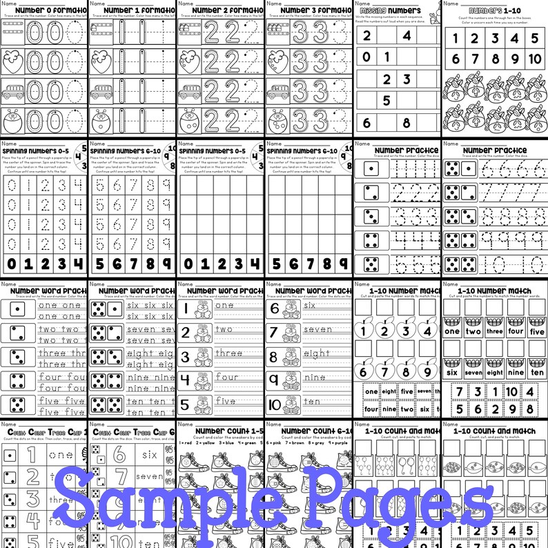 Kindergarten Math UNIT 1 Numbers 1 10 Mimi's Math | Etsy