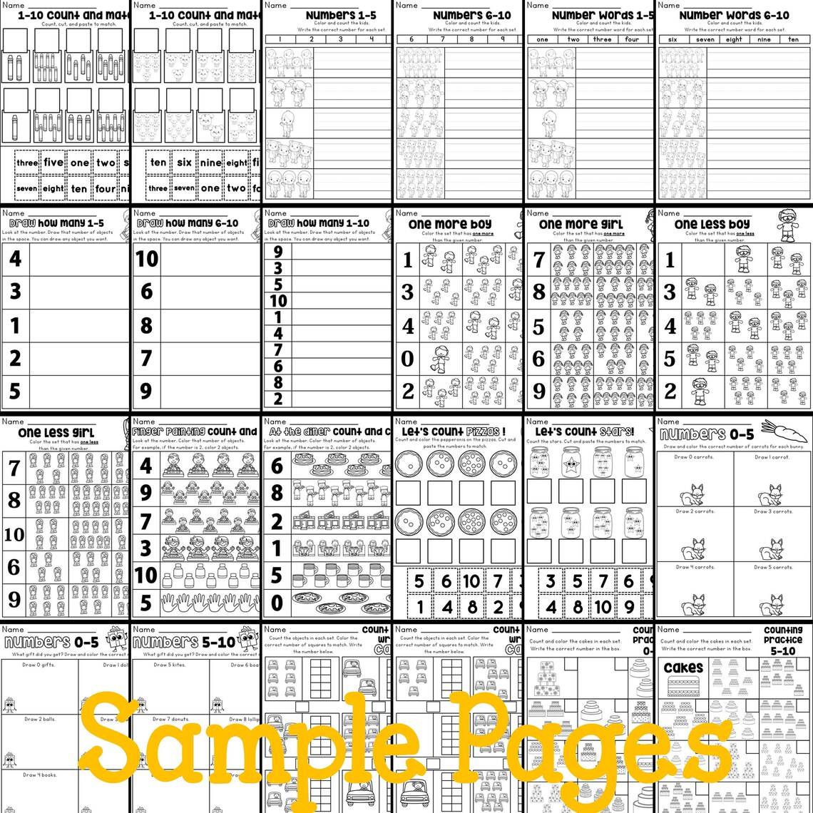 Kindergarten Math UNIT 1 Numbers 1 10 Mimi's Math | Etsy