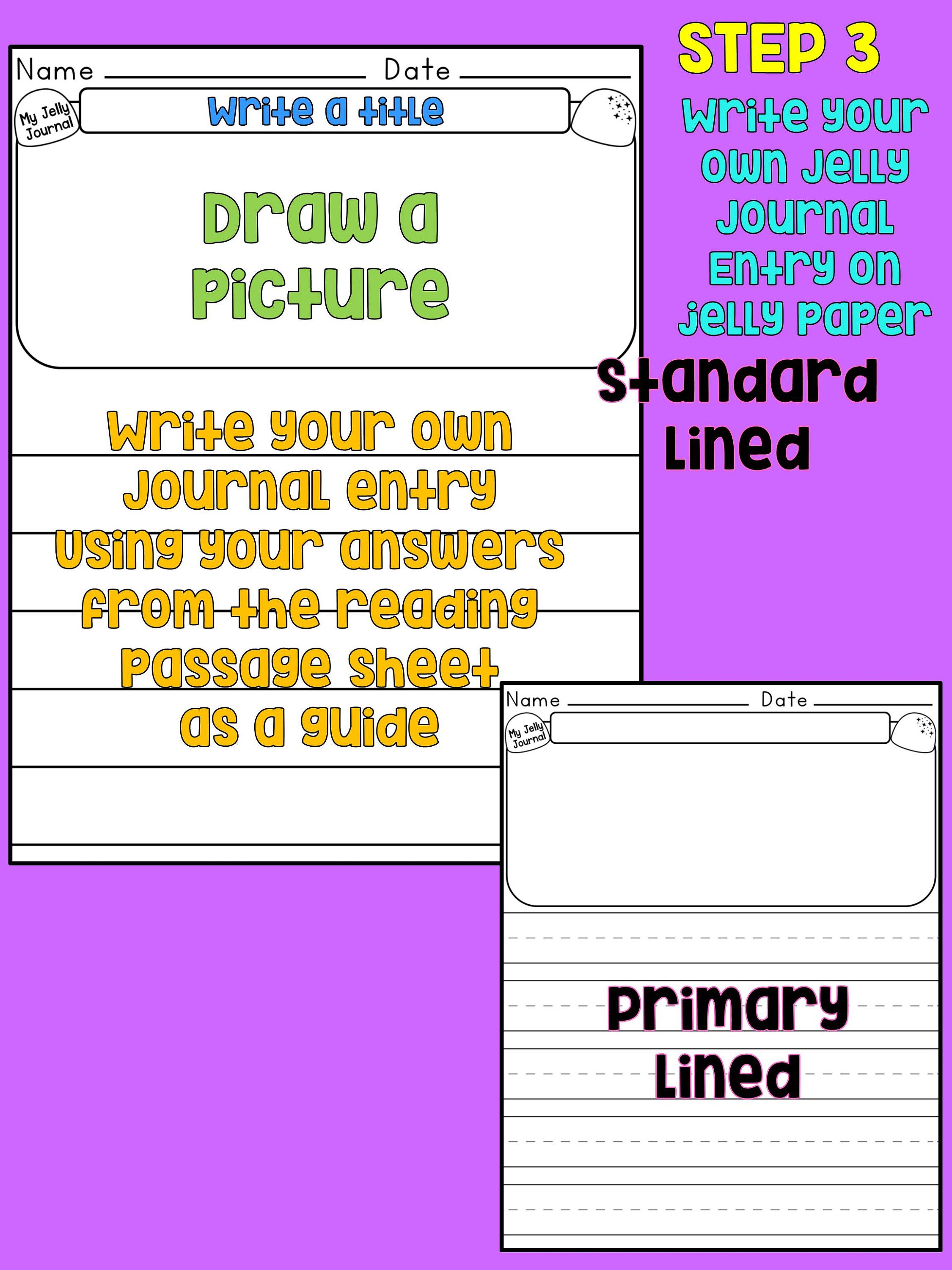 My Jelly Journal Daily Journal to Practice Reading and | Etsy
