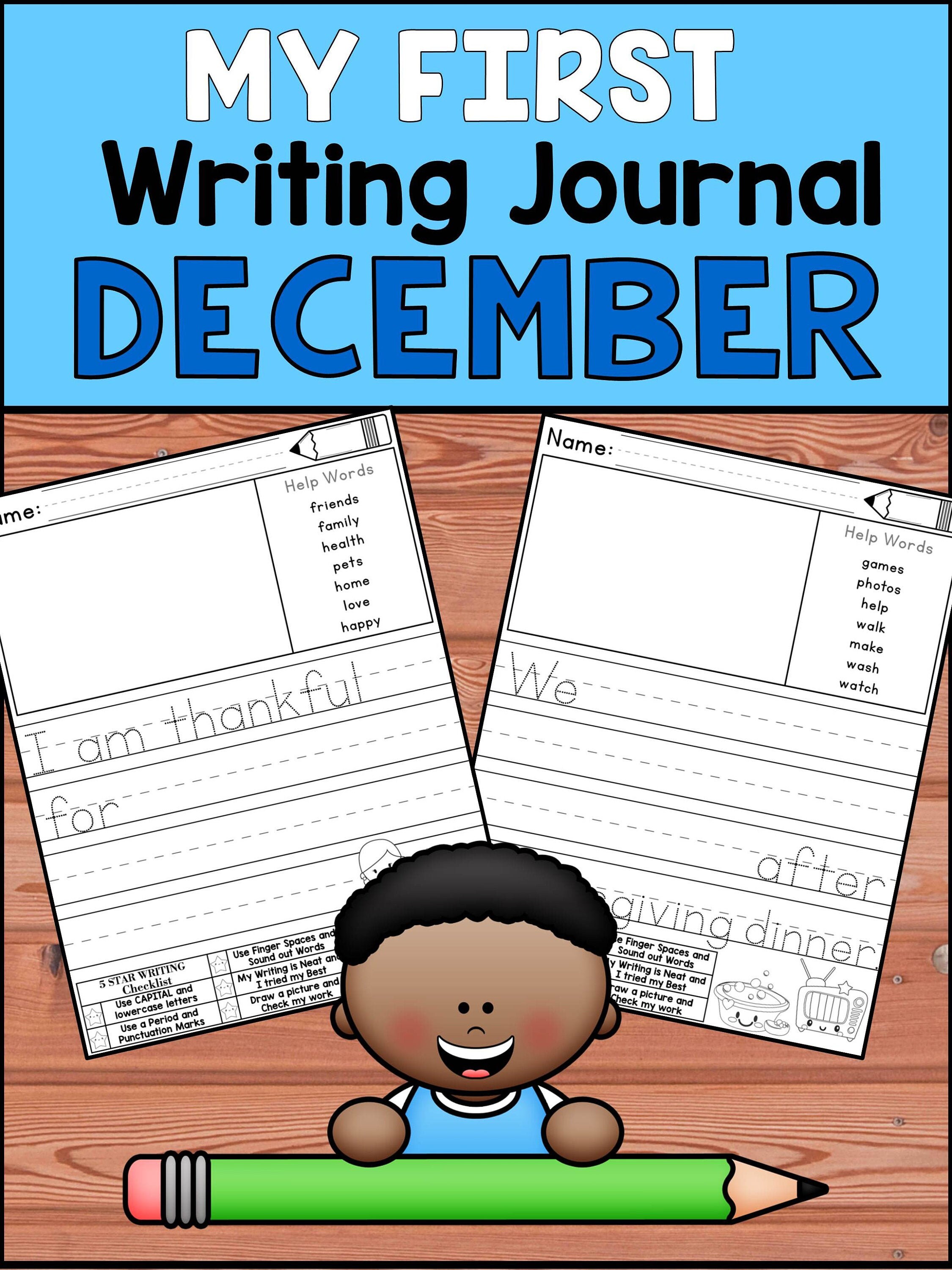 My First Writing Journal DECEMBER Guided Journal Prompts | Etsy