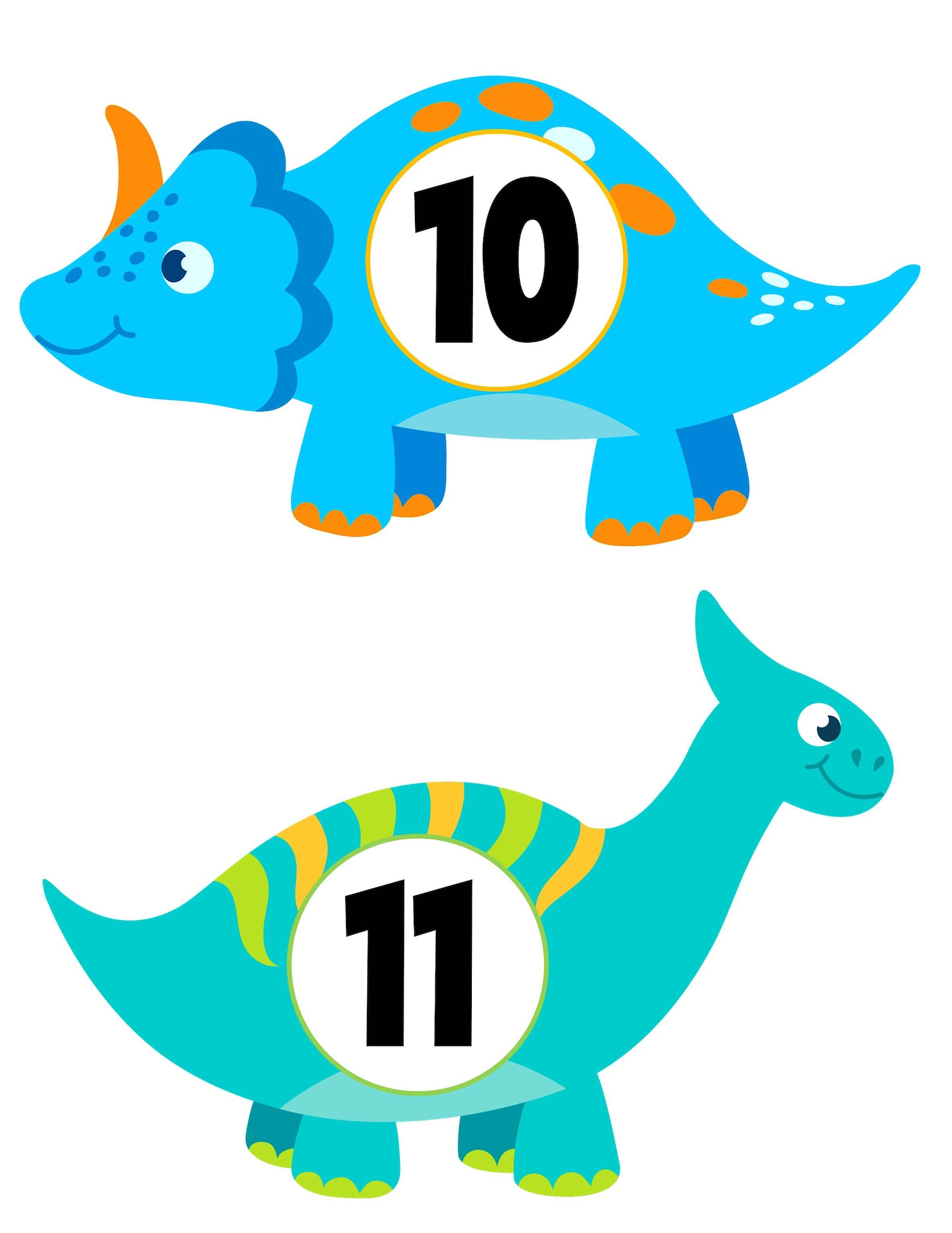 Dinosaurs Numbers Counting 0-20 Printables Cards | Etsy