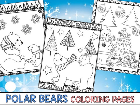 Winter Polar Bears Coloring Pages