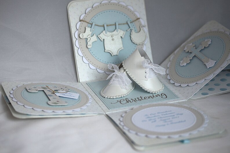 Baby Boy Exploding Christening Box Keepsake - Etsy Canada