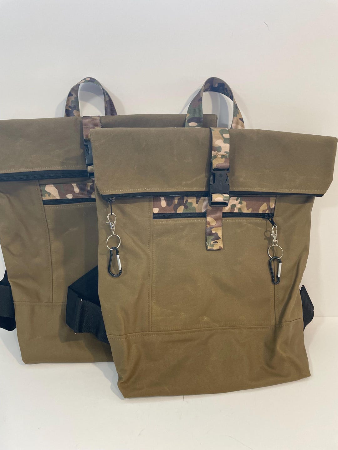 Waxed Cotton Roll Top Bag - Etsy