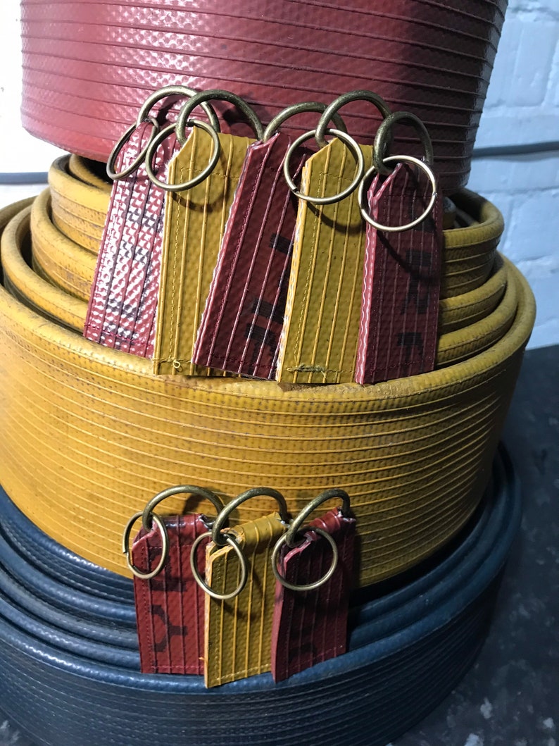 Fire Hose Keyring, Firefighters Keyring, Keyring, Recycled Keyring ...