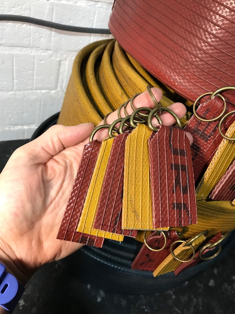 Fire Hose Keyring, Firefighters Keyring, Keyring, Recycled Keyring ...