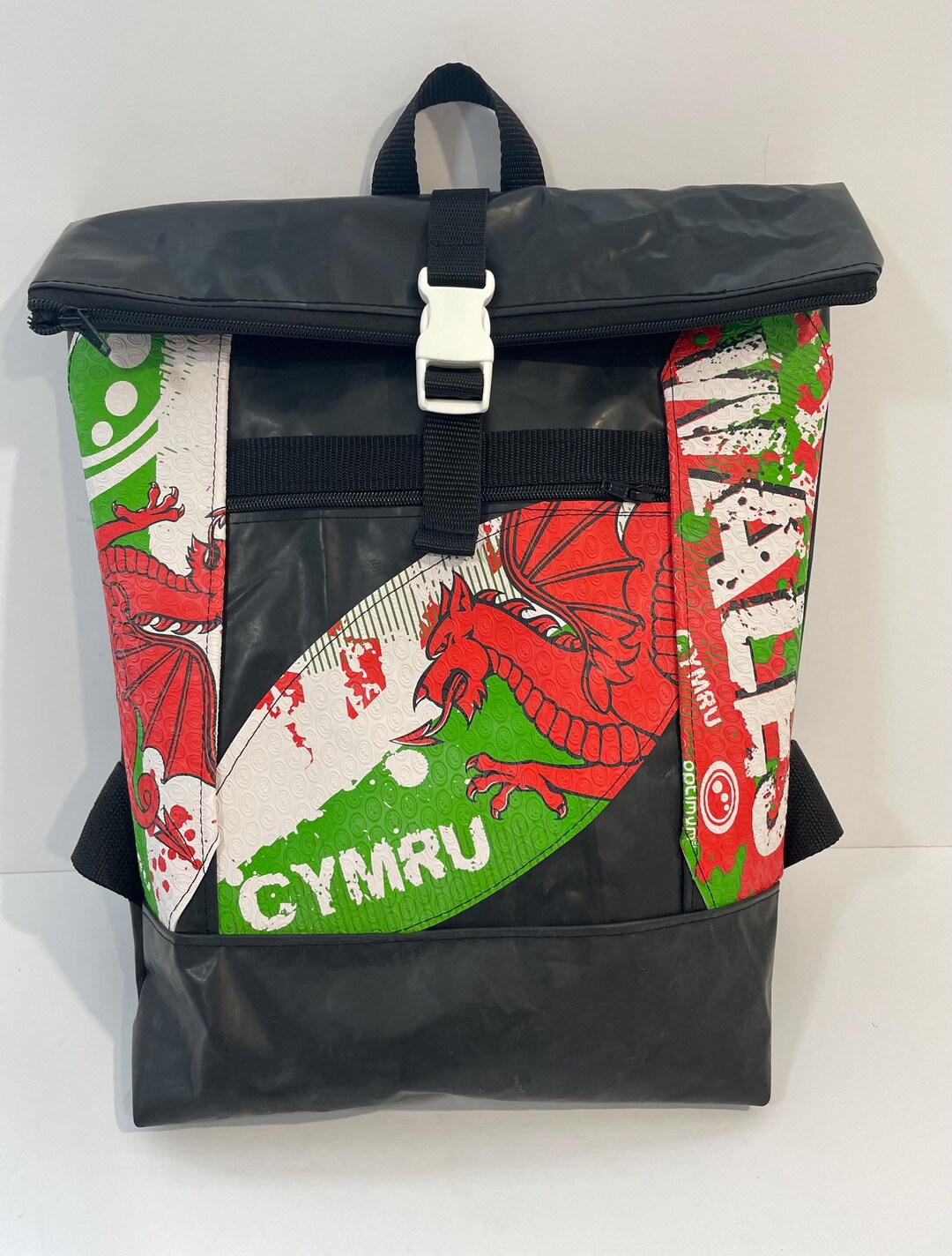 Welsh Rugby Ball Roll Top Backpack - Etsy
