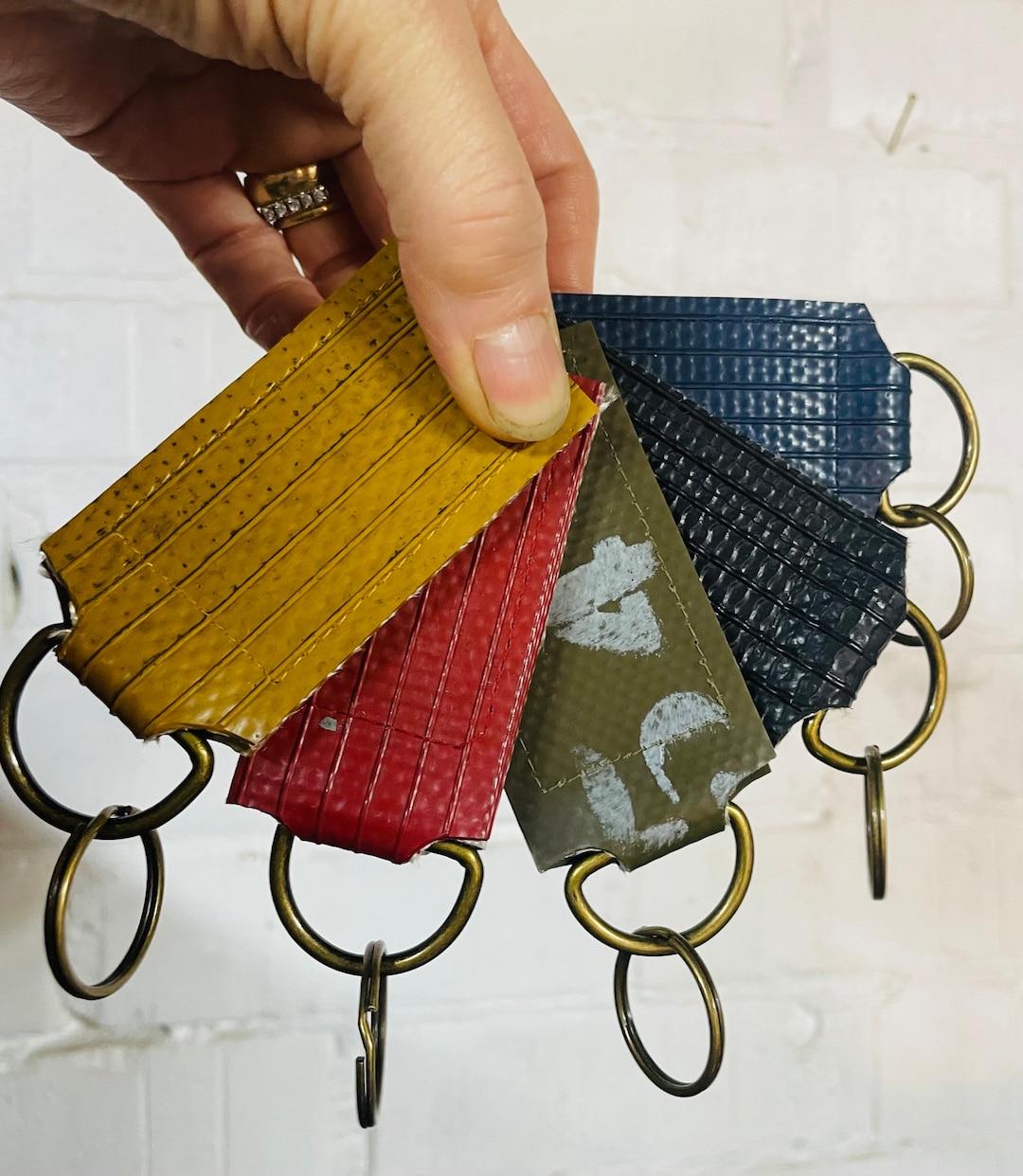 Fire Hose Keyring, Firefighters Keyring, Keyring, Recycled Keyring ...